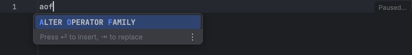 Code completion | DataGrip Documentation