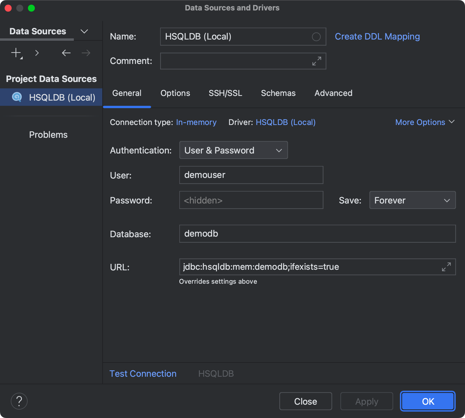 HSQLDB | IntelliJ IDEA Documentation