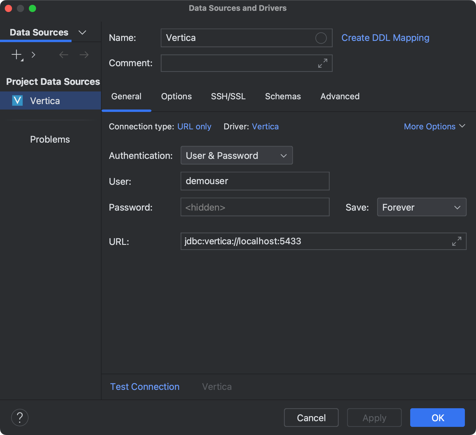 Vertica | DataGrip Documentation