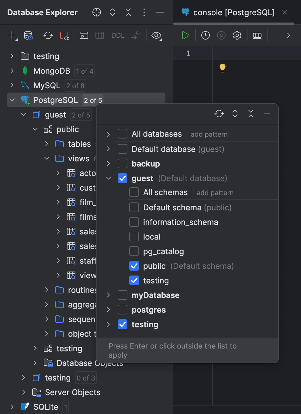 Database Explorer | DataGrip Documentation