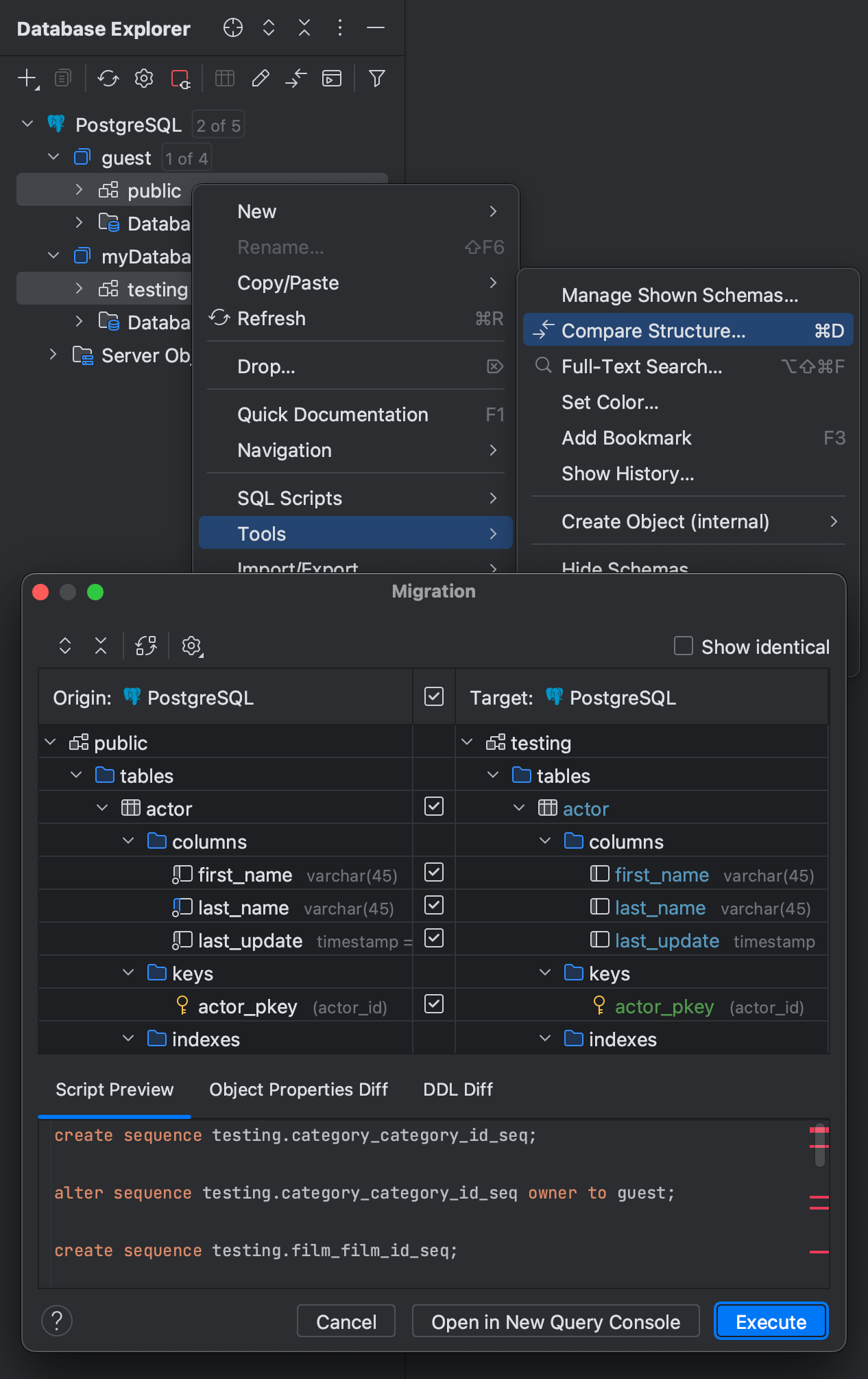 Schema Comparison And Migration Datagrip Documentation 4329