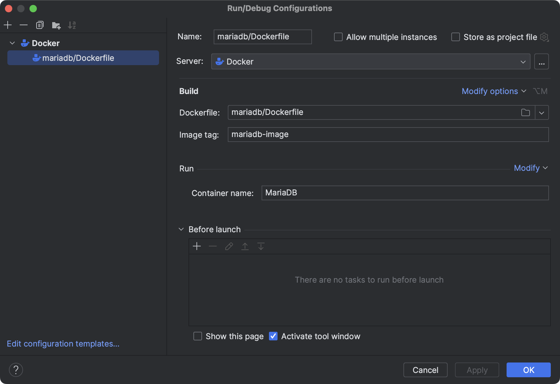 Dockerfile run configuration | GoLand Documentation