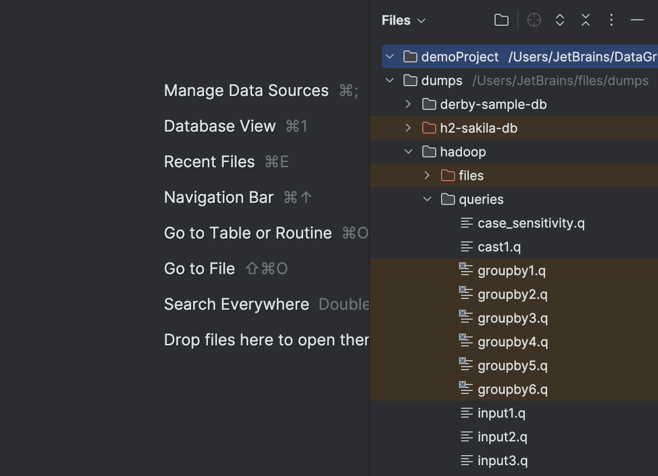 User files | DataGrip Documentation