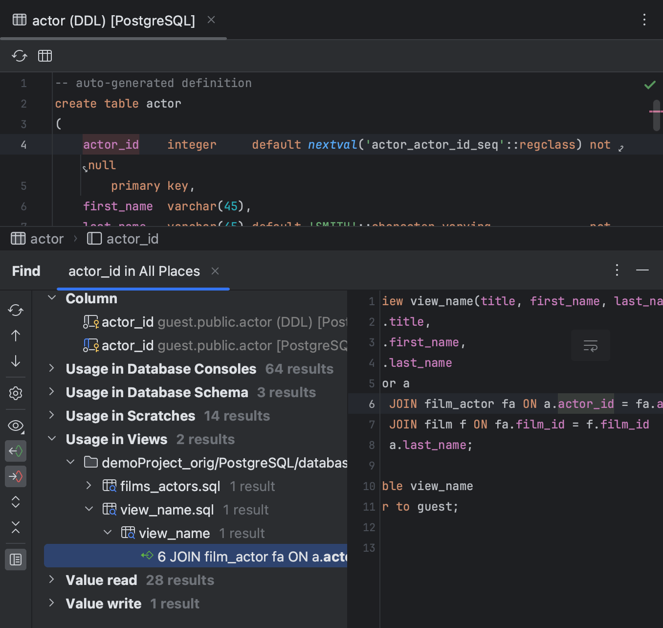 Search in DataGrip | DataGrip Documentation