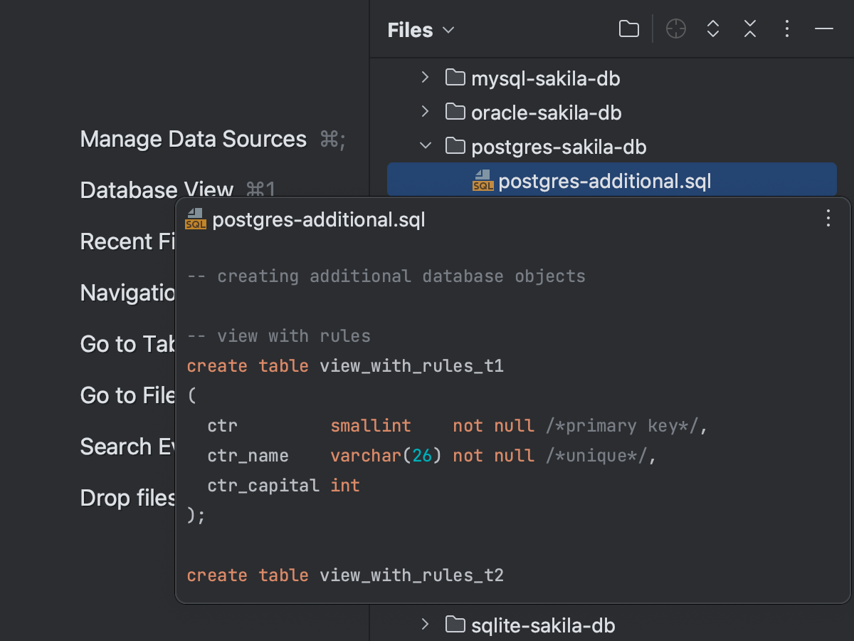 Files tool window | DataGrip Documentation