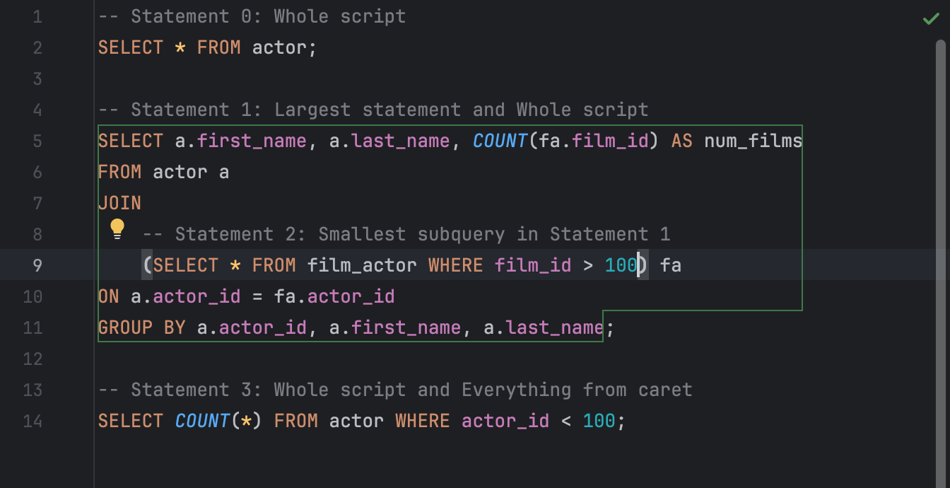 Query execution | PyCharm Documentation