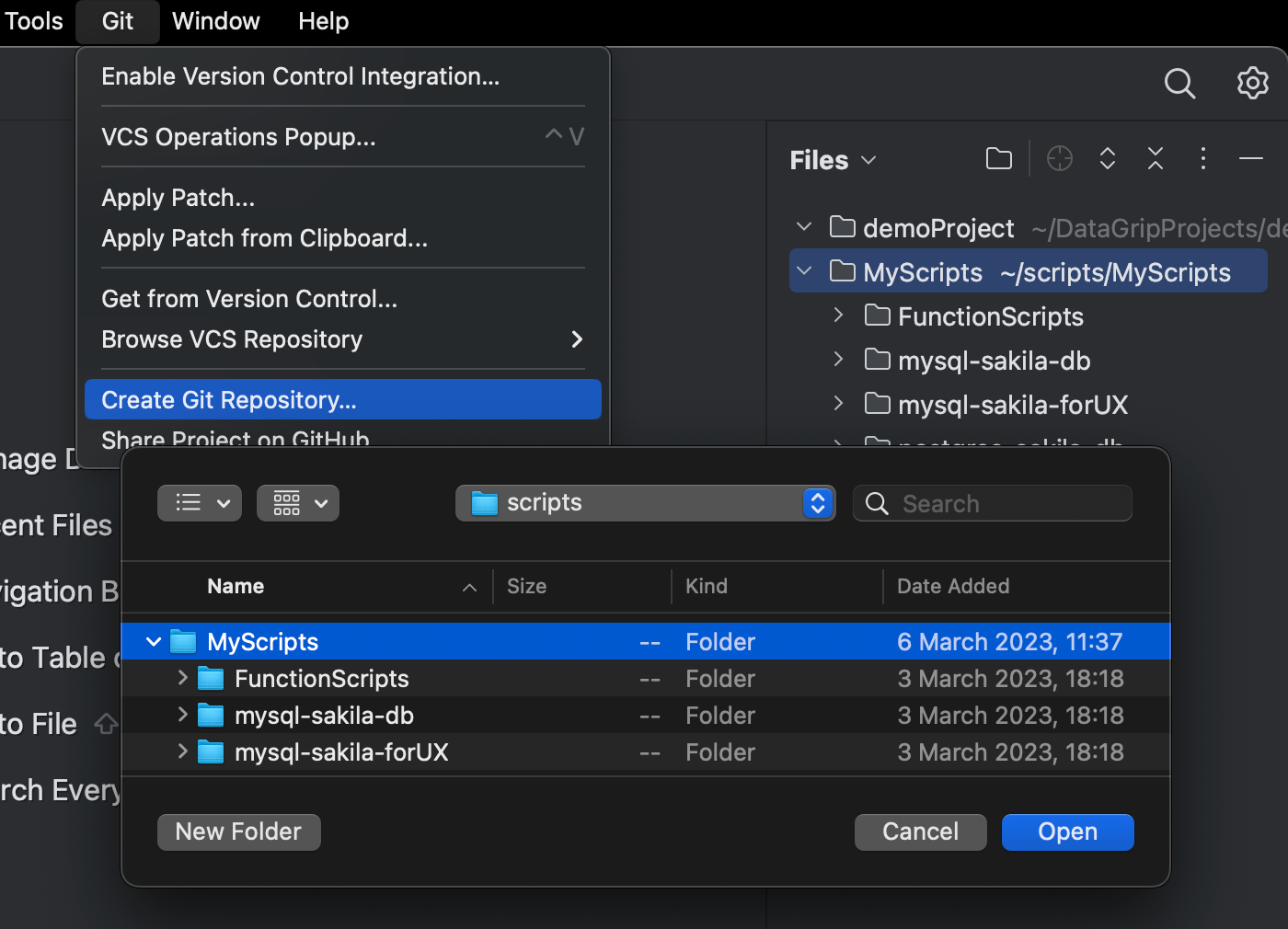 Start a GitHub project in DataGrip | DataGrip Documentation