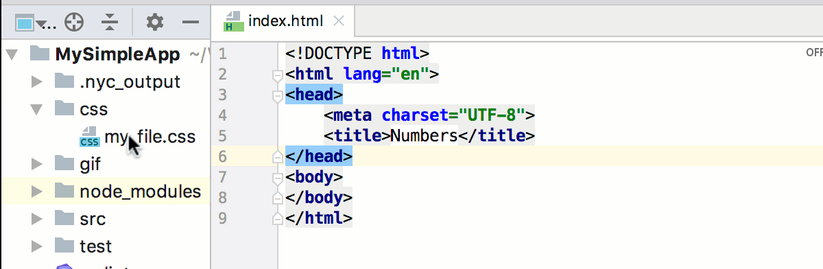 Working with HTML files | PyCharm Documentation