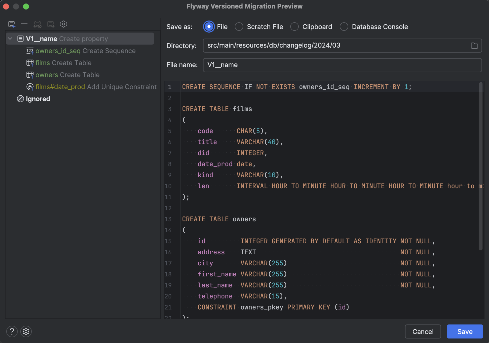 Flyway | IntelliJ IDEA Documentation