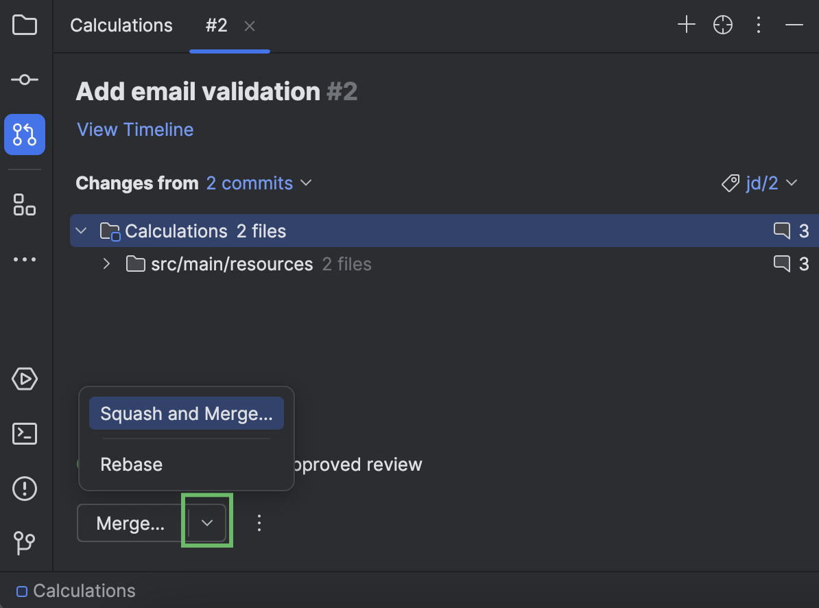 Work with GitHub pull requests | WebStorm Documentation