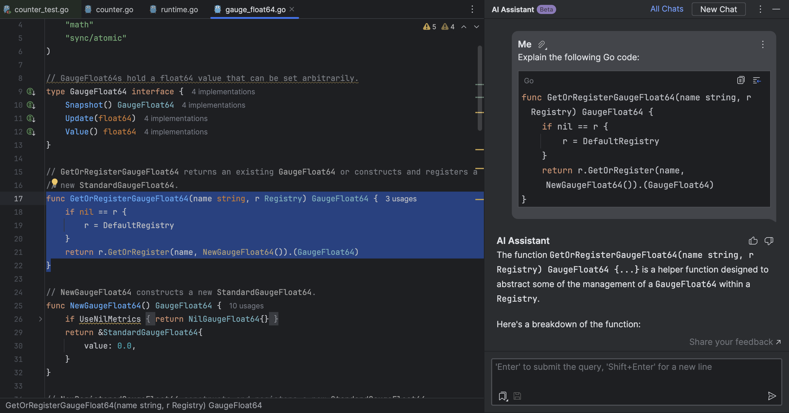 Use Ai Prompts To Explain And Refactor Your Code Goland Documentation 2144