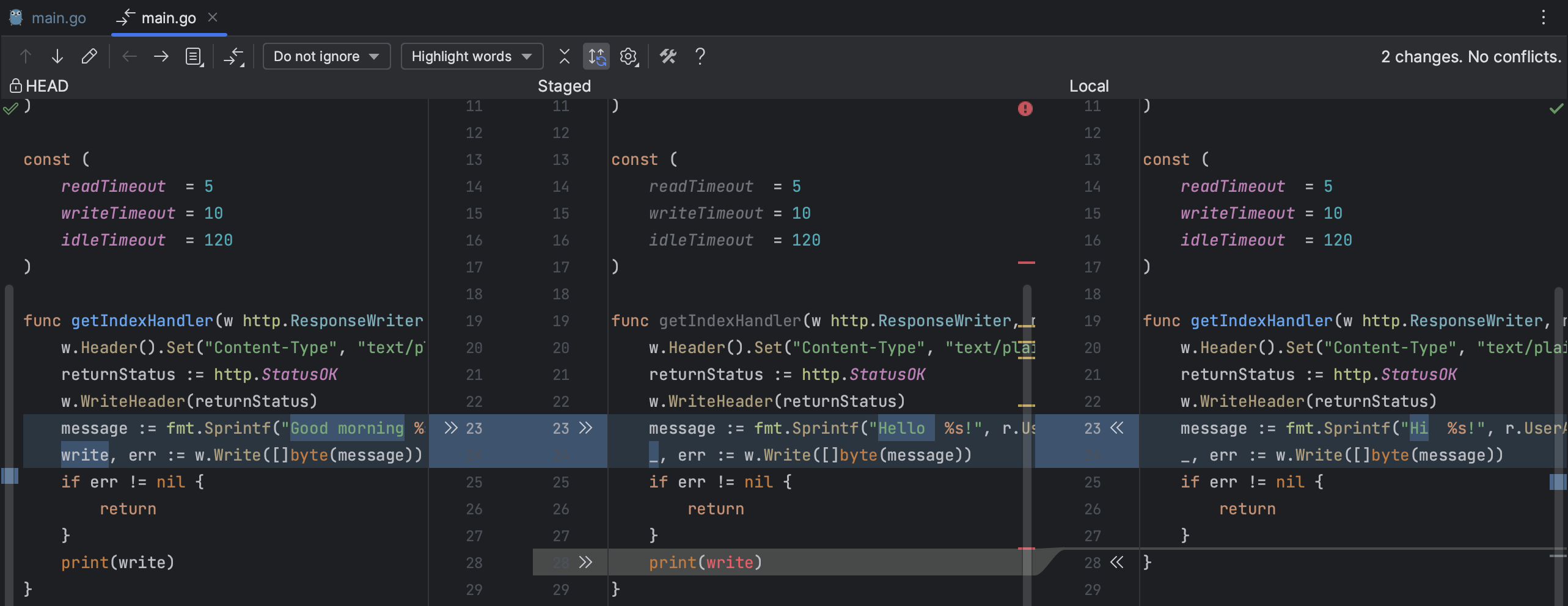 Commit and push changes to Git repository | GoLand Documentation