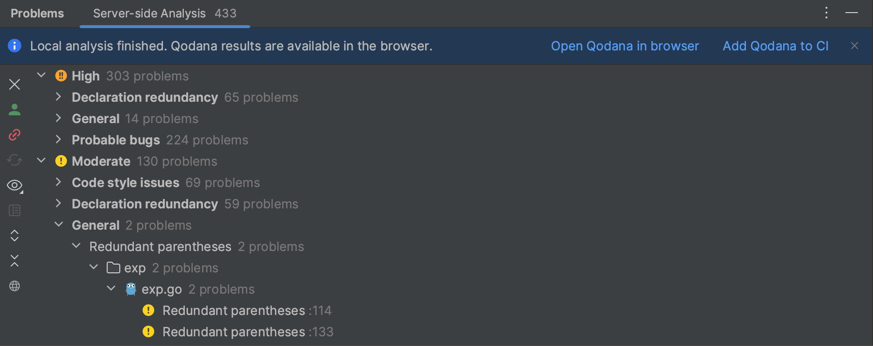 Run inspections | GoLand Documentation