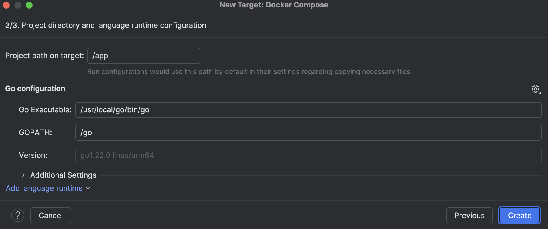 Run Targets Goland Documentation