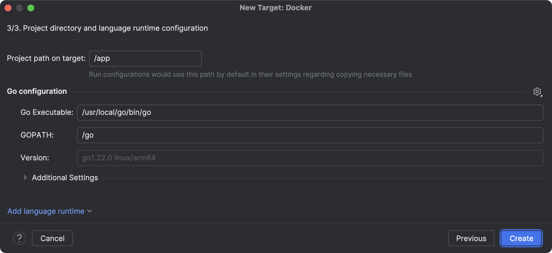 Run Targets Goland Documentation