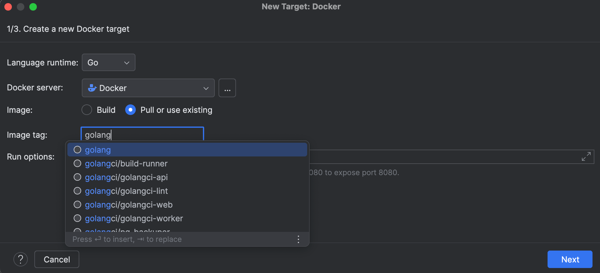Run Targets Goland Documentation