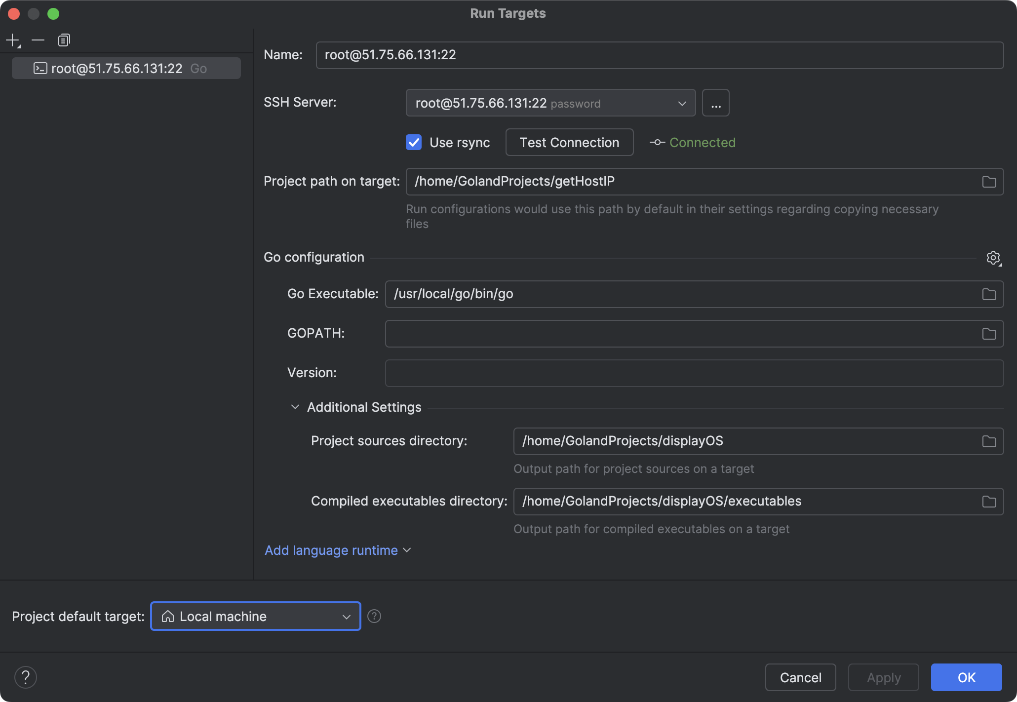 Run targets | GoLand Documentation