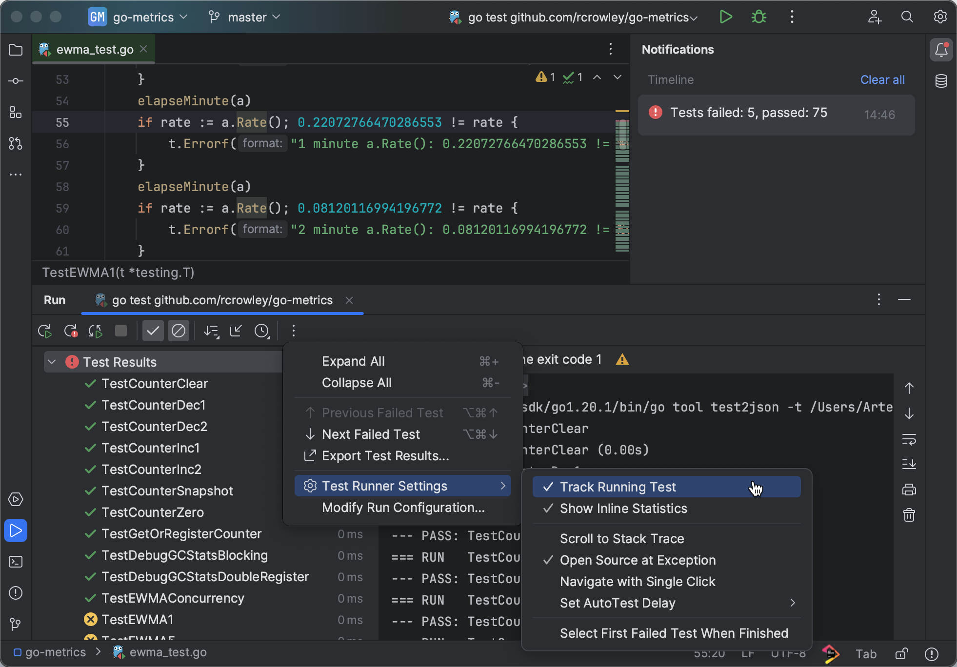 Explore test results | GoLand Documentation