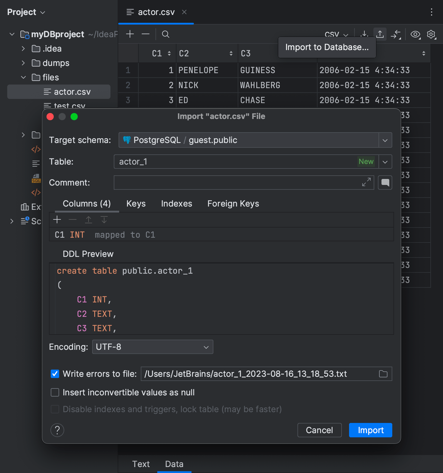 Edit DSV files as tables | PyCharm Documentation
