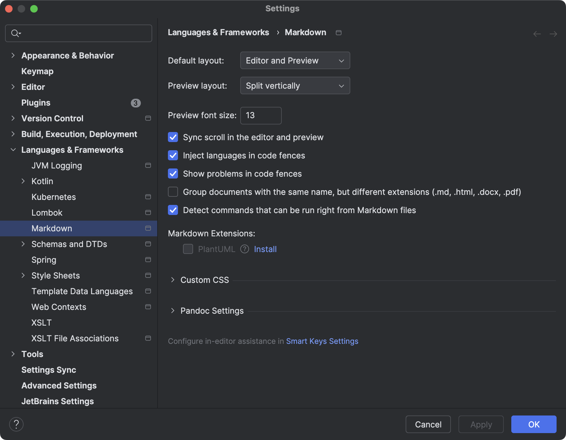 Markdown language settings | IntelliJ IDEA Documentation
