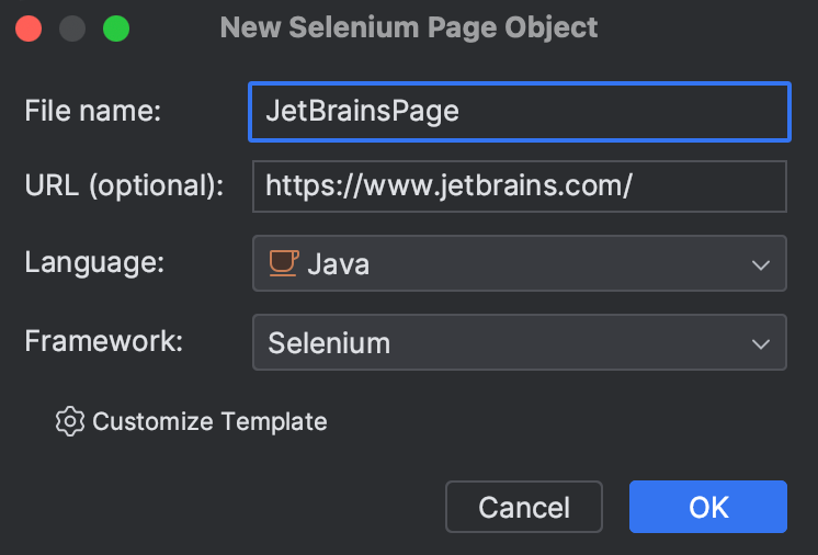 Selenium Page Objects | PyCharm Documentation