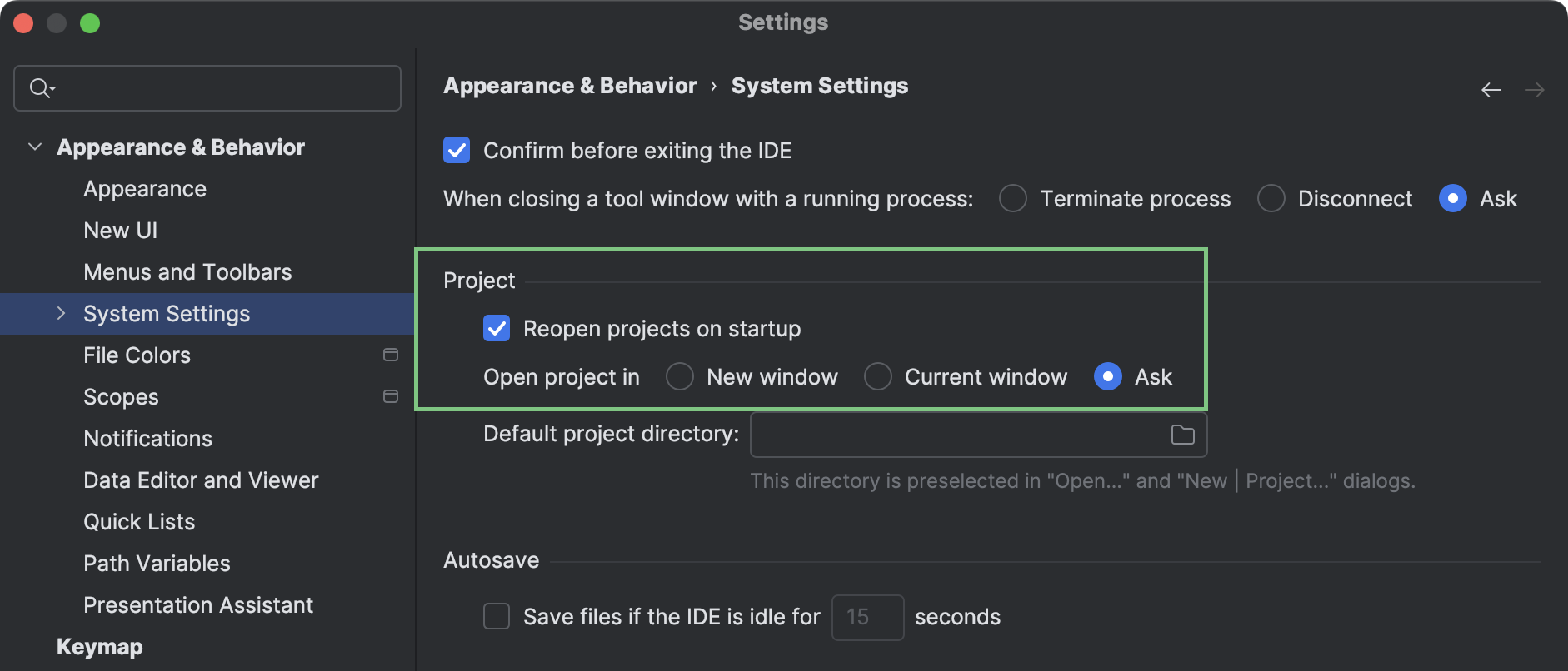 Open, move, and close projects | IntelliJ IDEA Documentation
