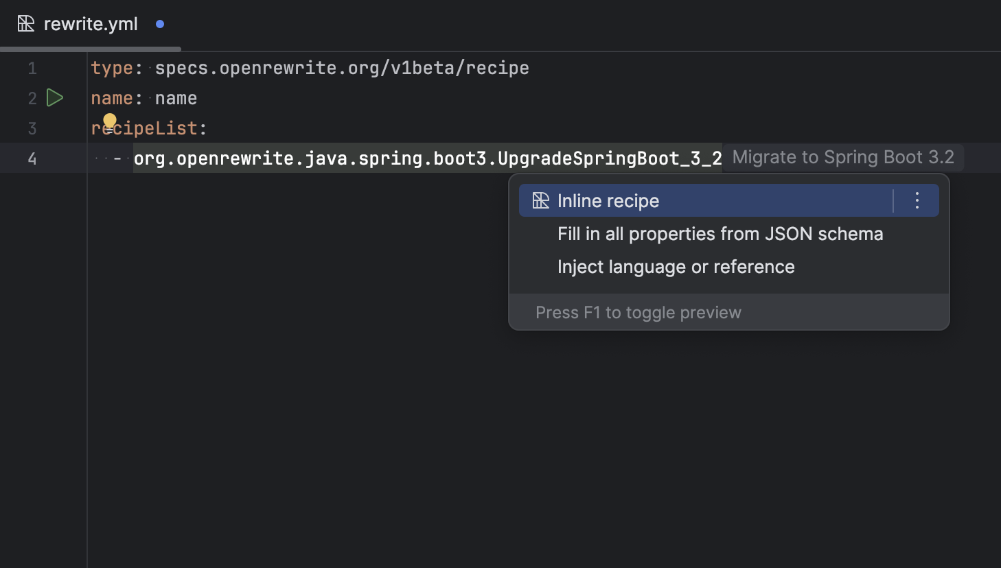OpenRewrite | IntelliJ IDEA Documentation
