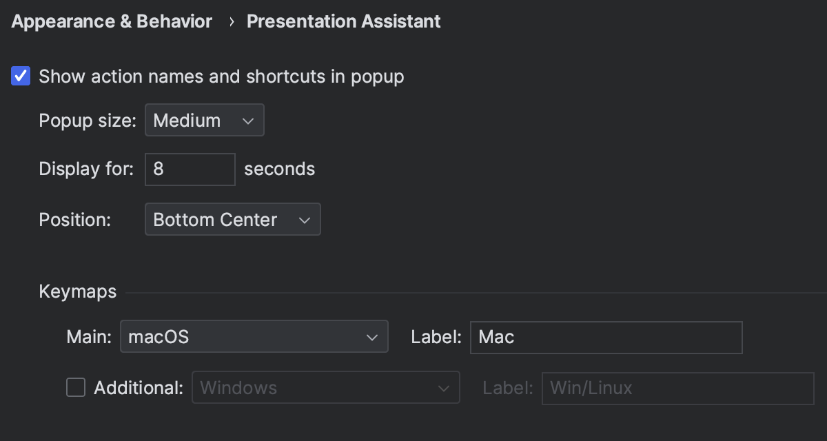 Presentation Assistant | CLion Documentation