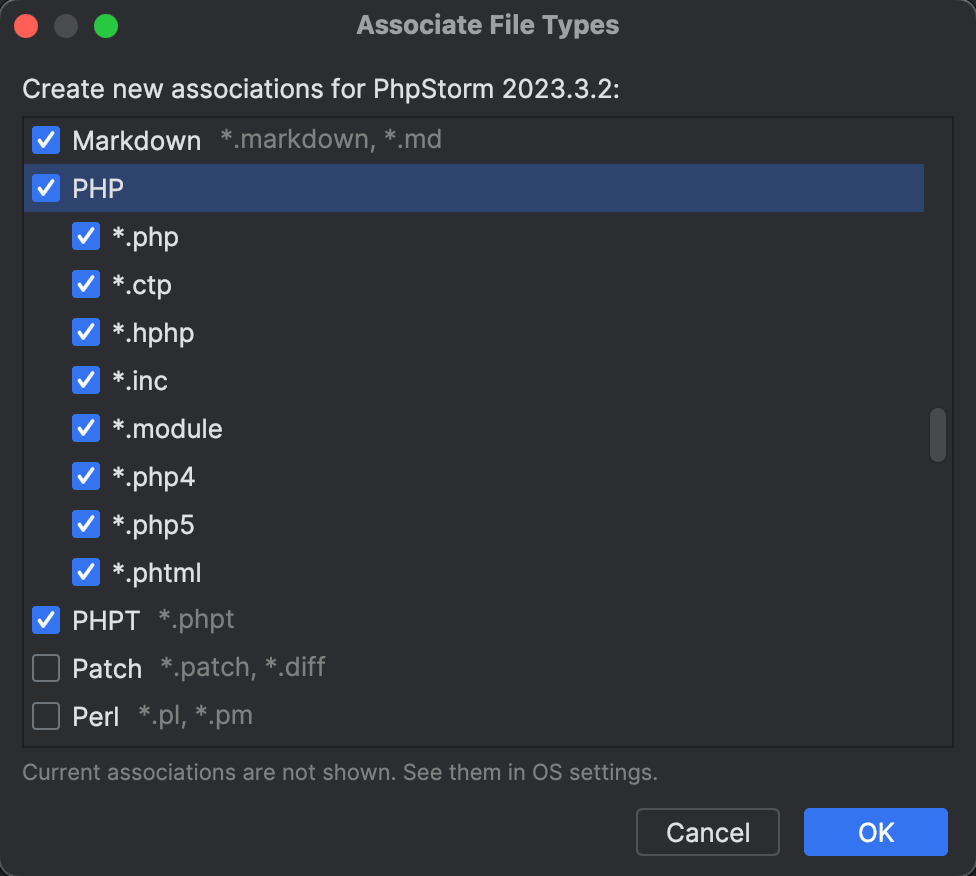 File type associations | PhpStorm Documentation