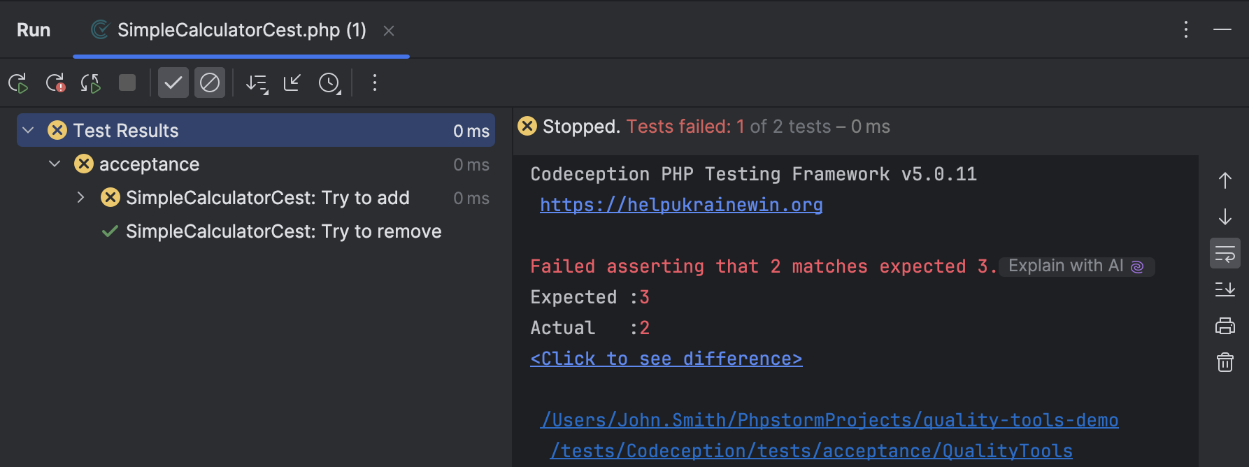 Codeception | PhpStorm Documentation