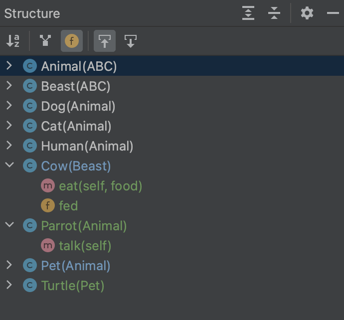 View source file structure | PyCharm Documentation