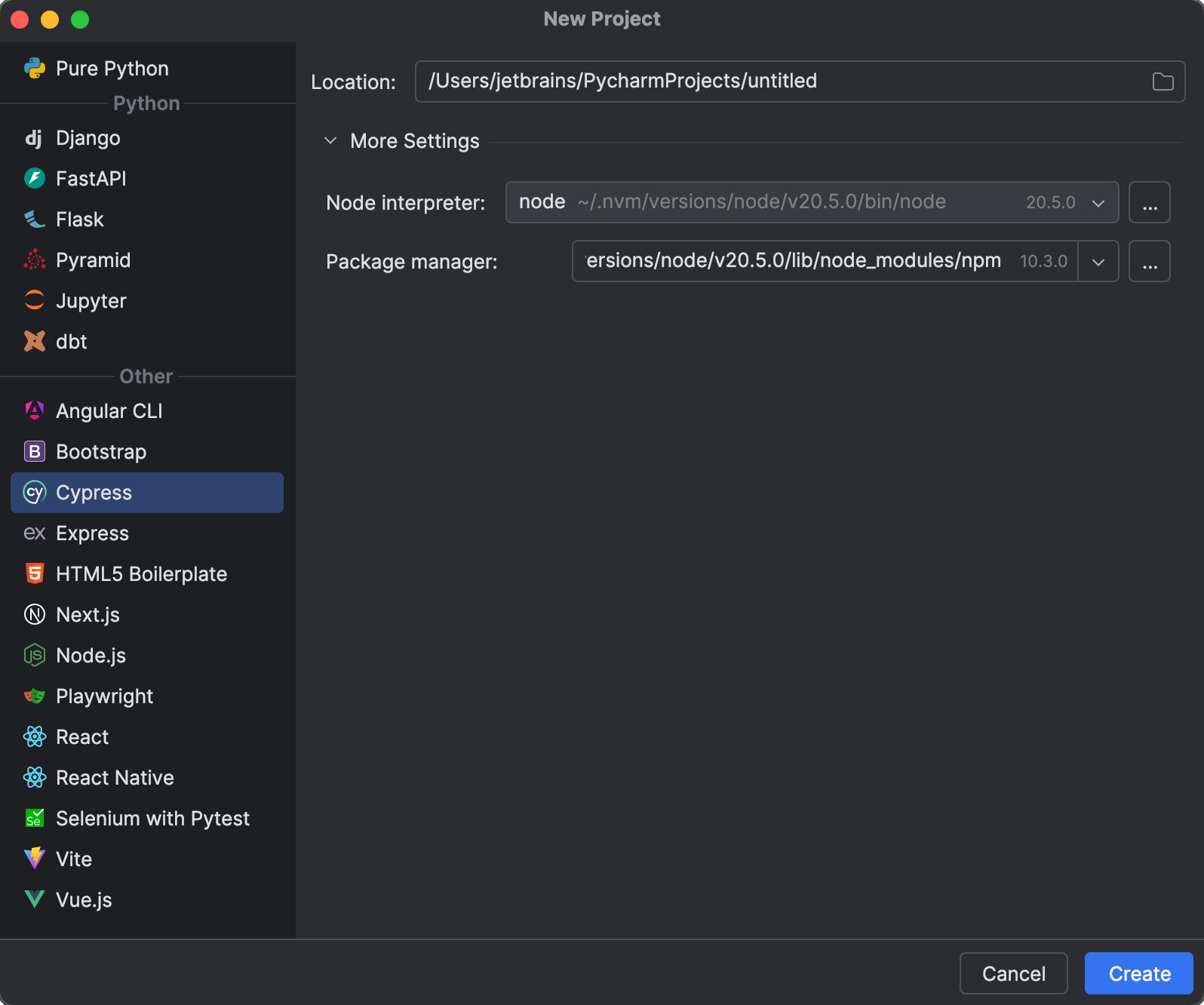Cypress | PyCharm Documentation