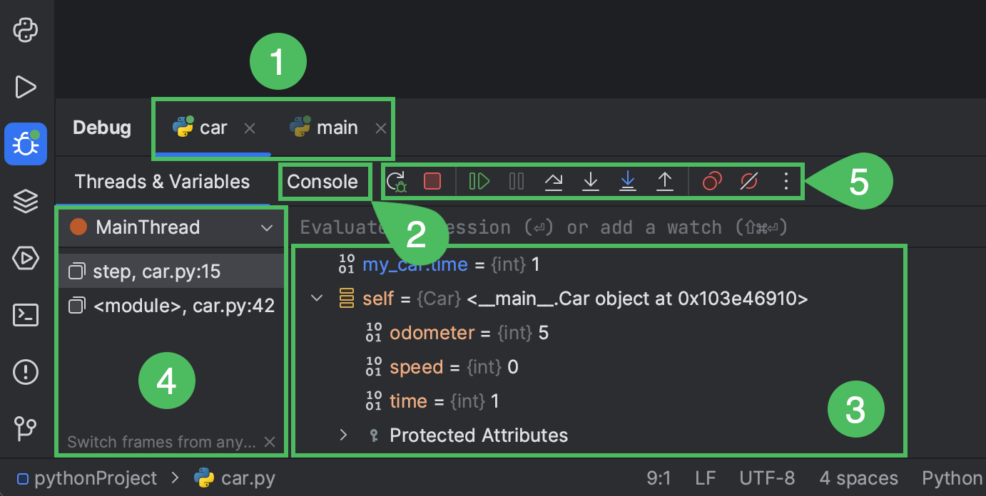 Debug tool window | PyCharm Documentation