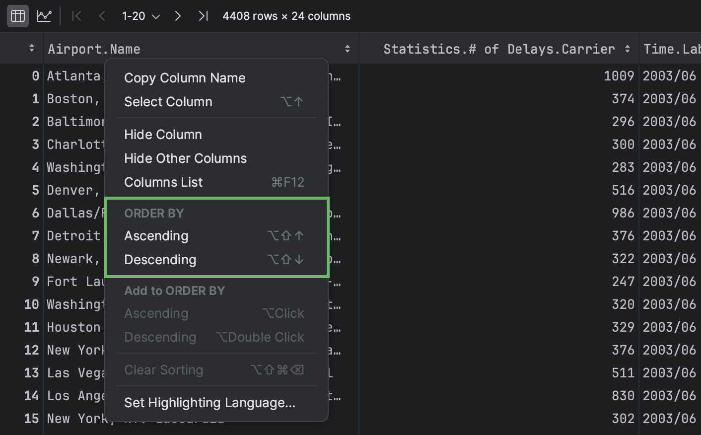 Work with outputs | DataSpell Documentation