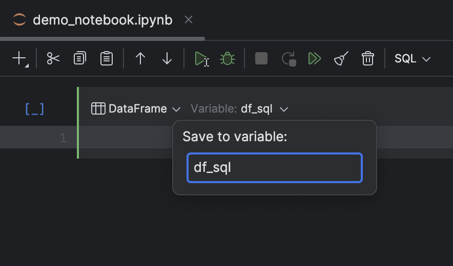 Work with SQL cells | DataSpell Documentation