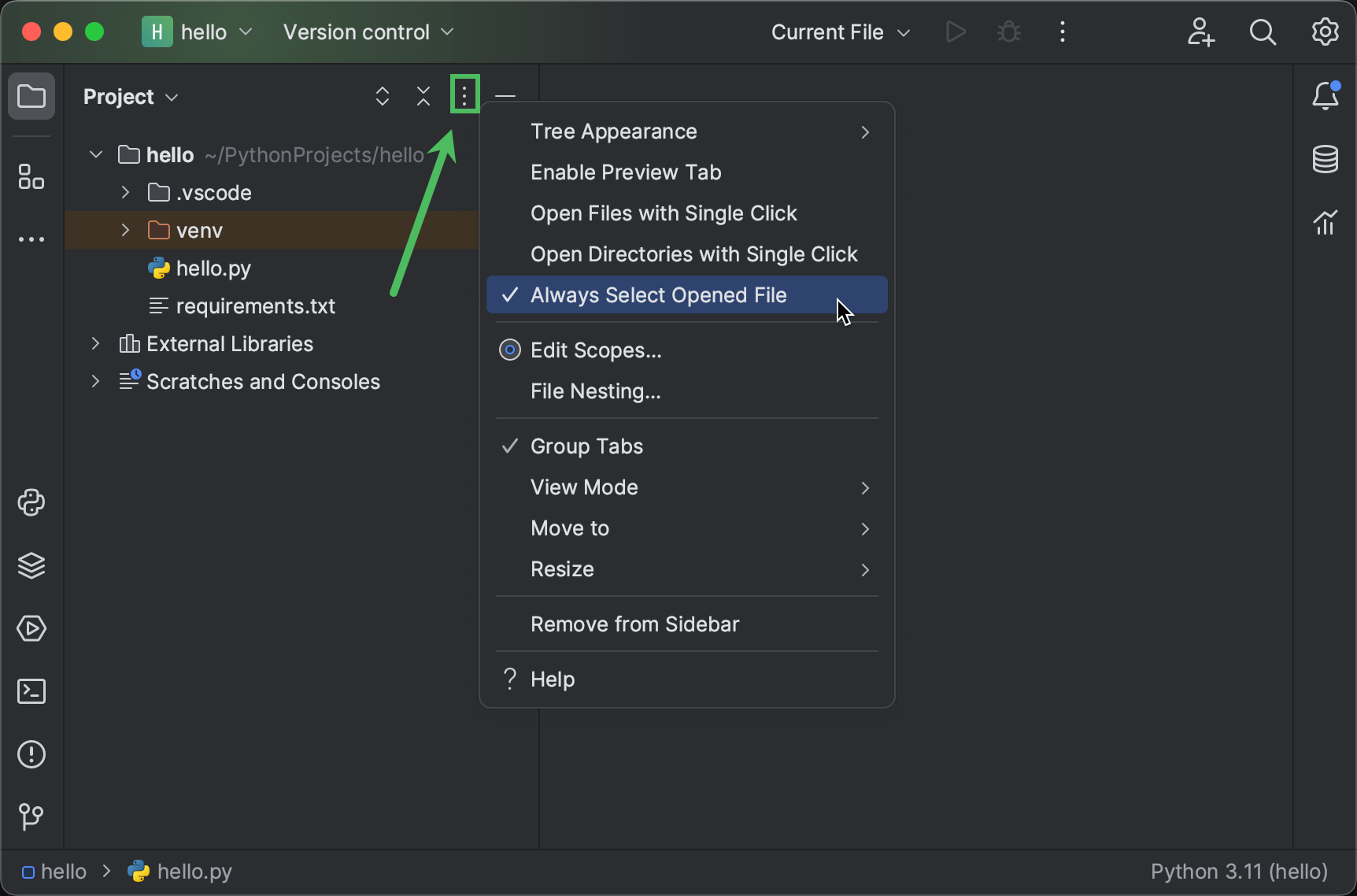 Migrate from Visual Studio Code | PyCharm Documentation