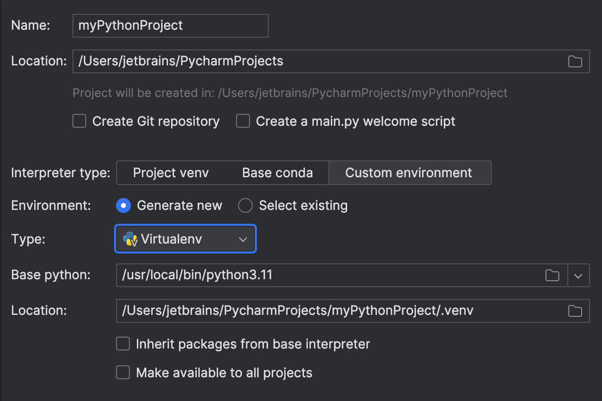 Create a Django project | PyCharm Documentation