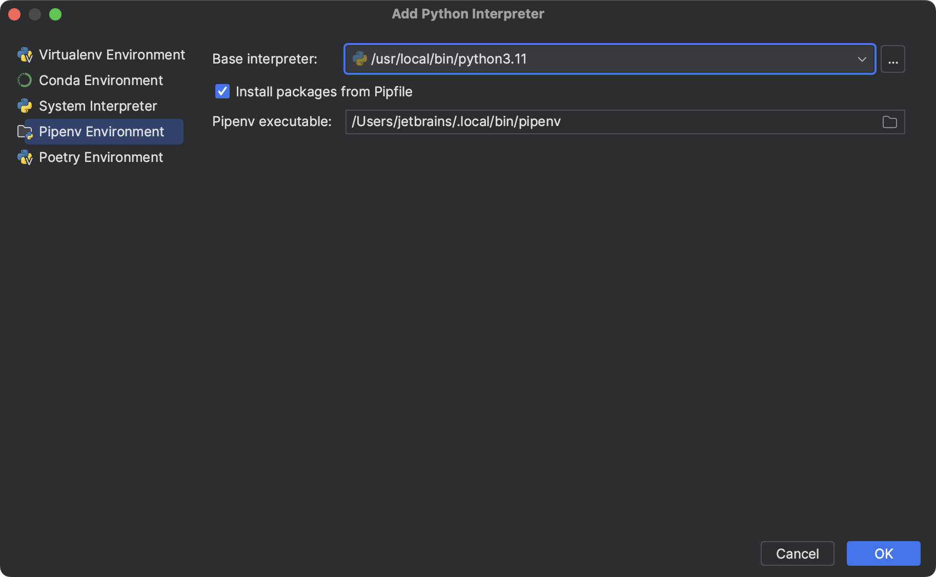 Configure a pipenv environment | PyCharm Documentation