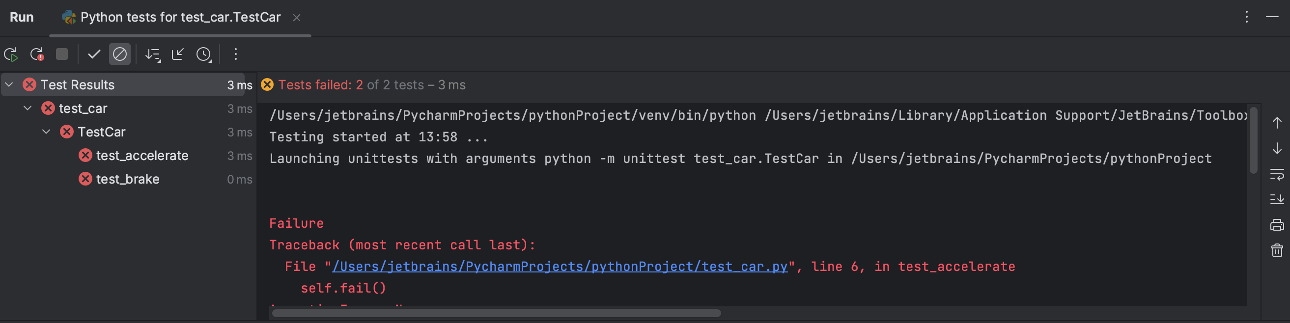 Test your first Python application | PyCharm Documentation