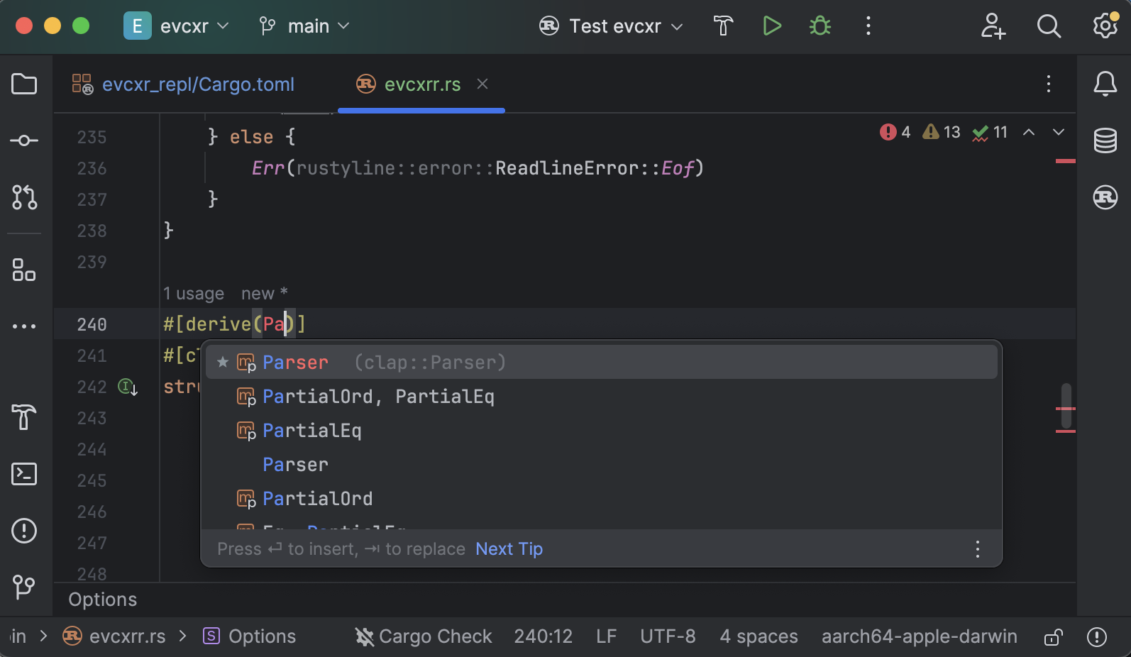 Code completion | RustRover Documentation