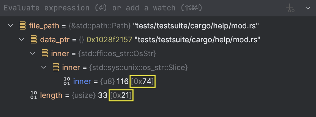 Memory, Disassembly, Hex views | RustRover Documentation