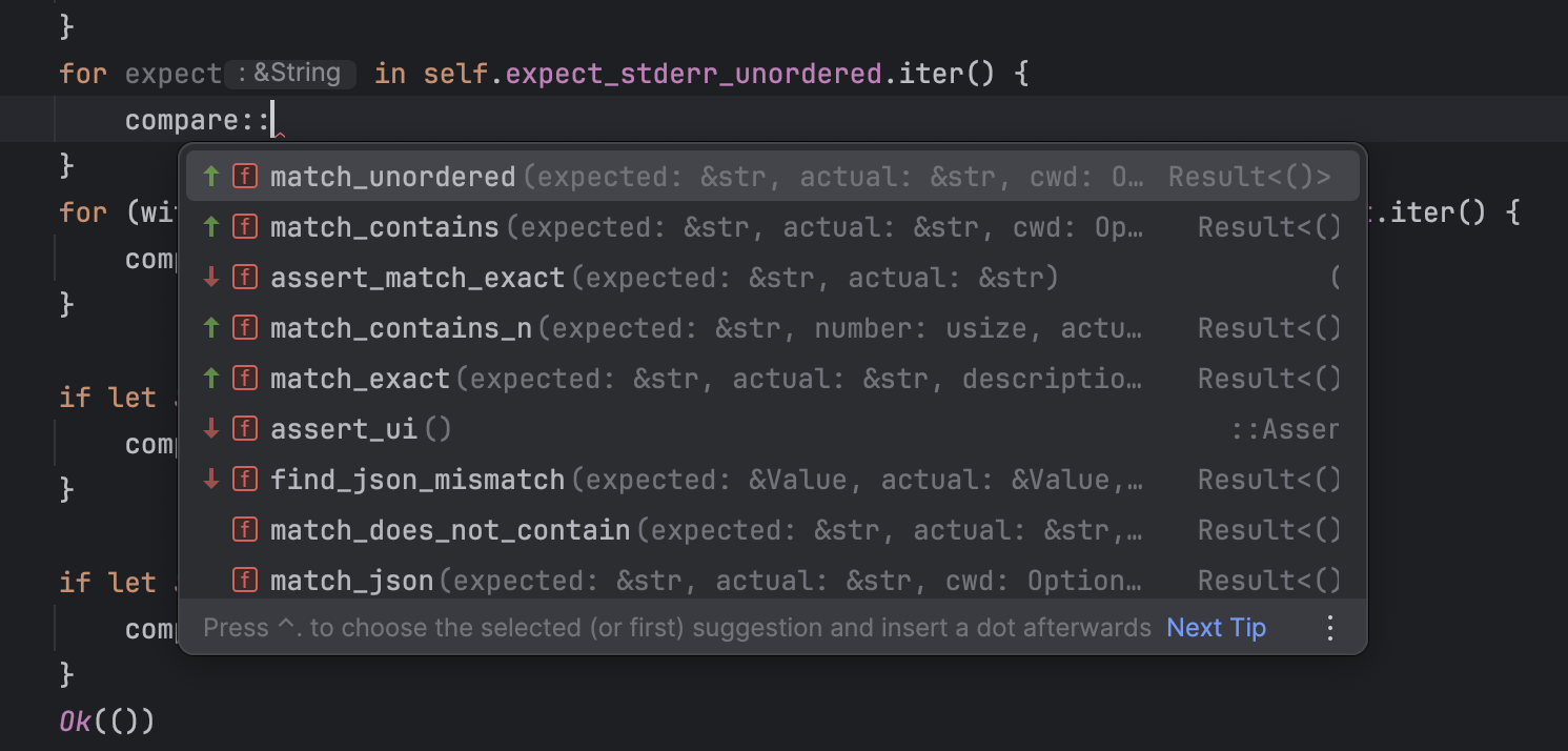 Code completion | RustRover Documentation