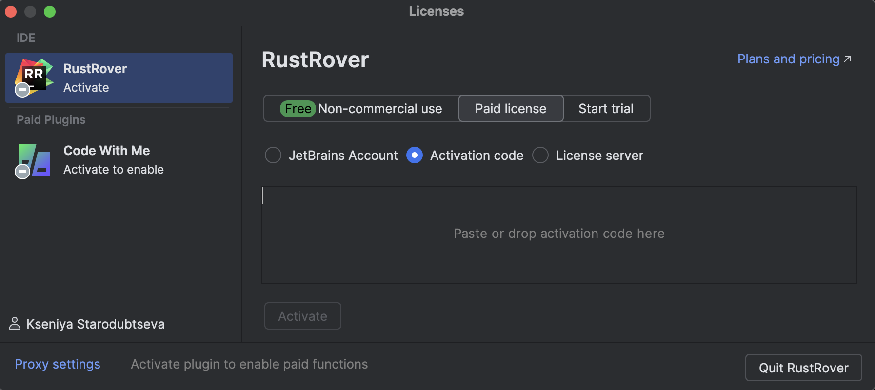 Register RustRover | RustRover Documentation