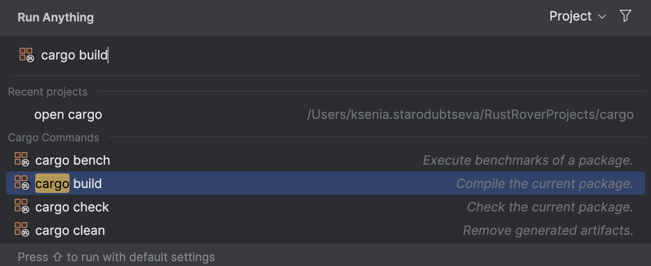 Building and running | RustRover Documentation