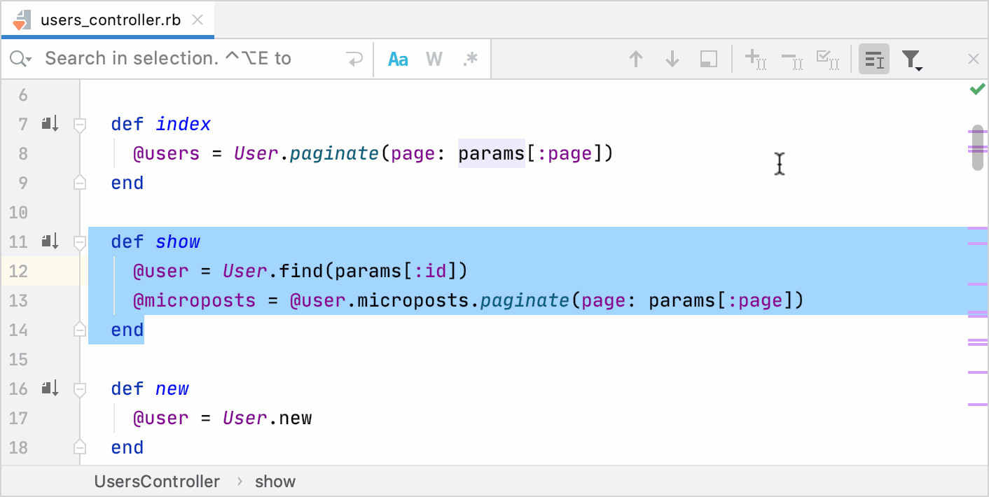 Search For A Target Within A File Rubymine Documentation 5370