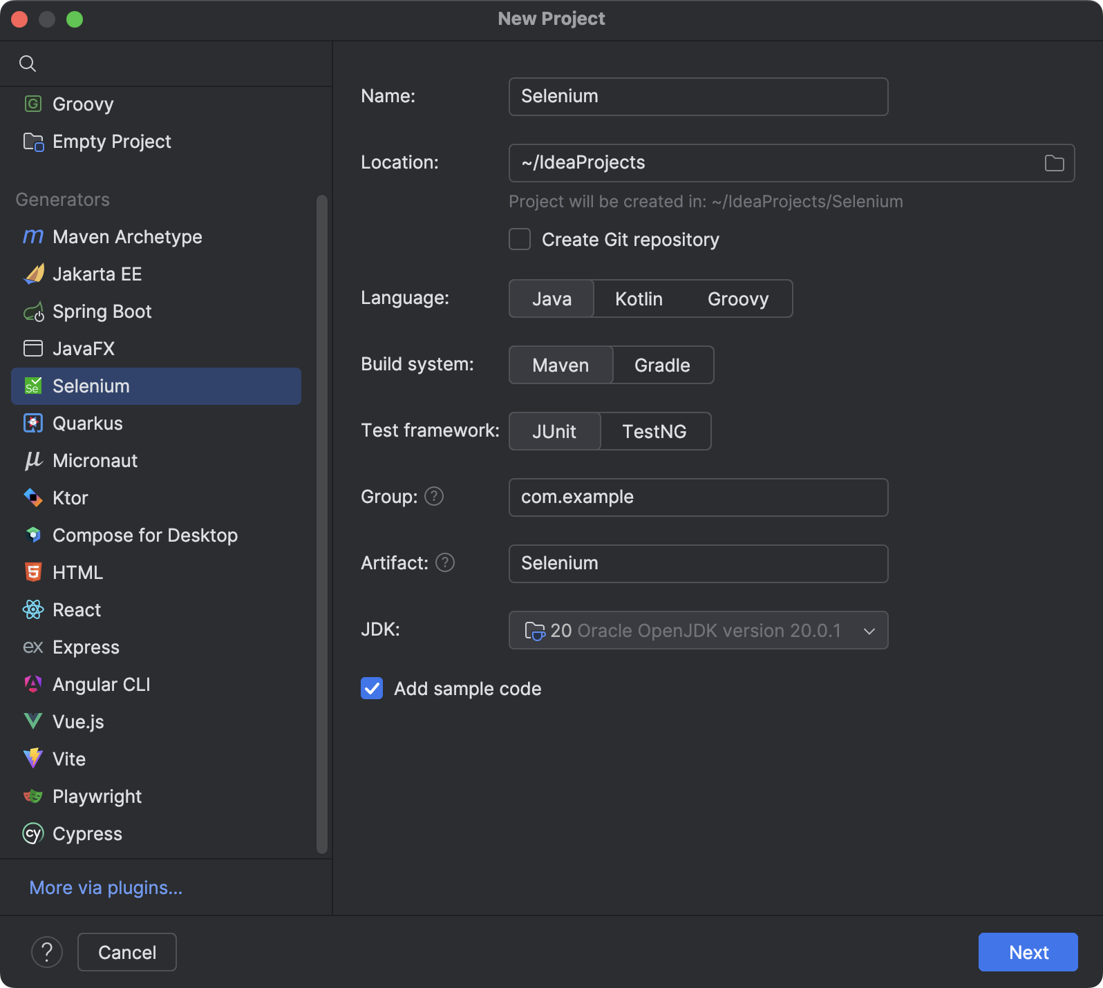 Selenium | IntelliJ IDEA Documentation