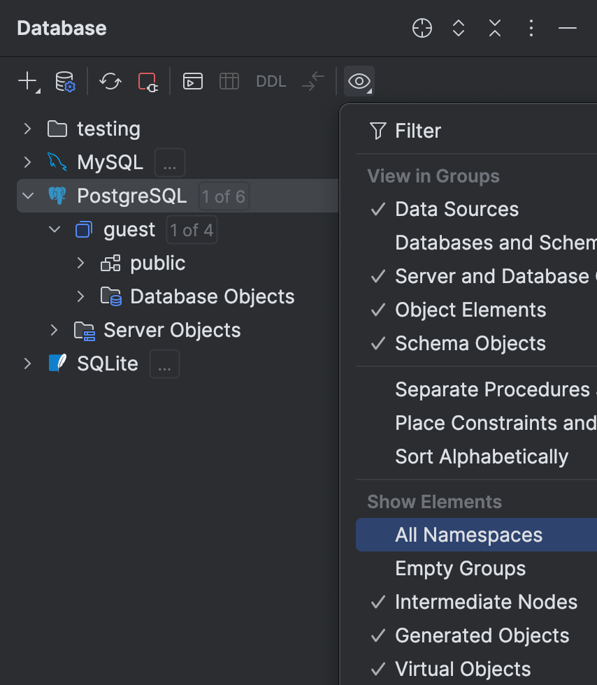 Databases | IntelliJ IDEA Documentation