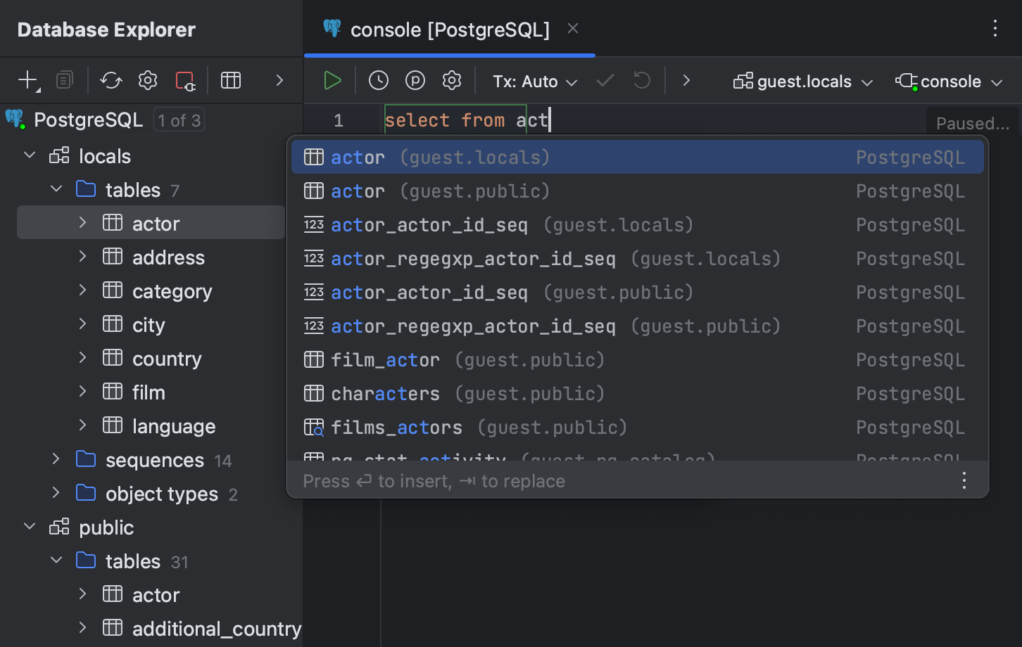 Code Completion | DataGrip Documentation