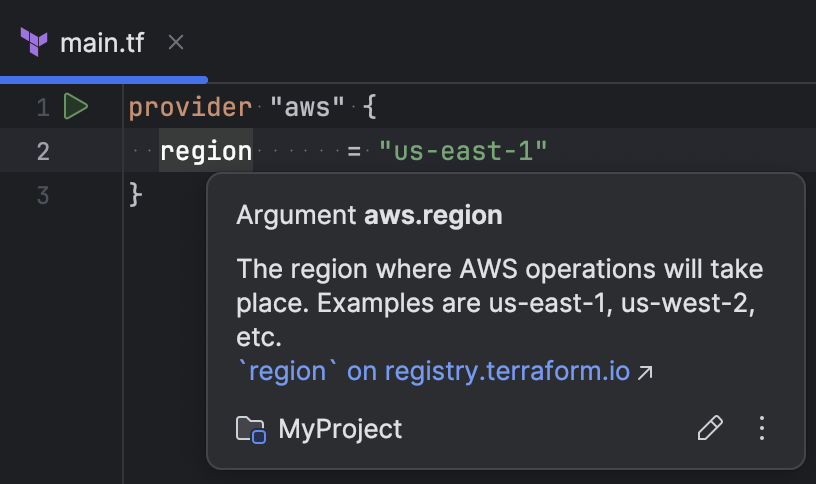 Terraform | IntelliJ IDEA Documentation