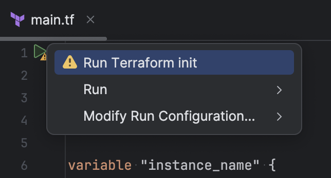 Terraform | IntelliJ IDEA Documentation